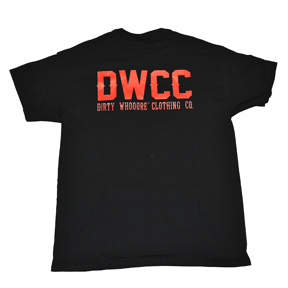 Dirty Whooore Men's Black T with DWCC Orange Logo – DWCC LLC